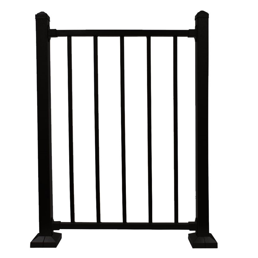 Black Powder Coated Steel Multi-Pitch (Up To 42 Degrees) Stair Railing ...